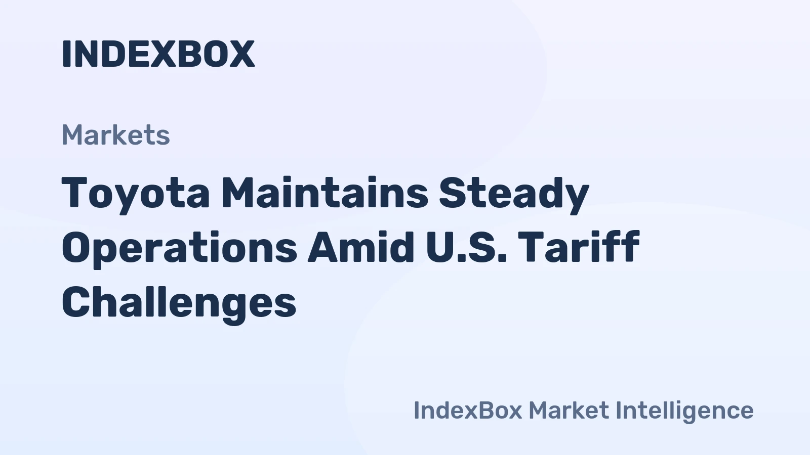 Toyota Maintains Steady Operations Amid U.S. Tariff Challenges