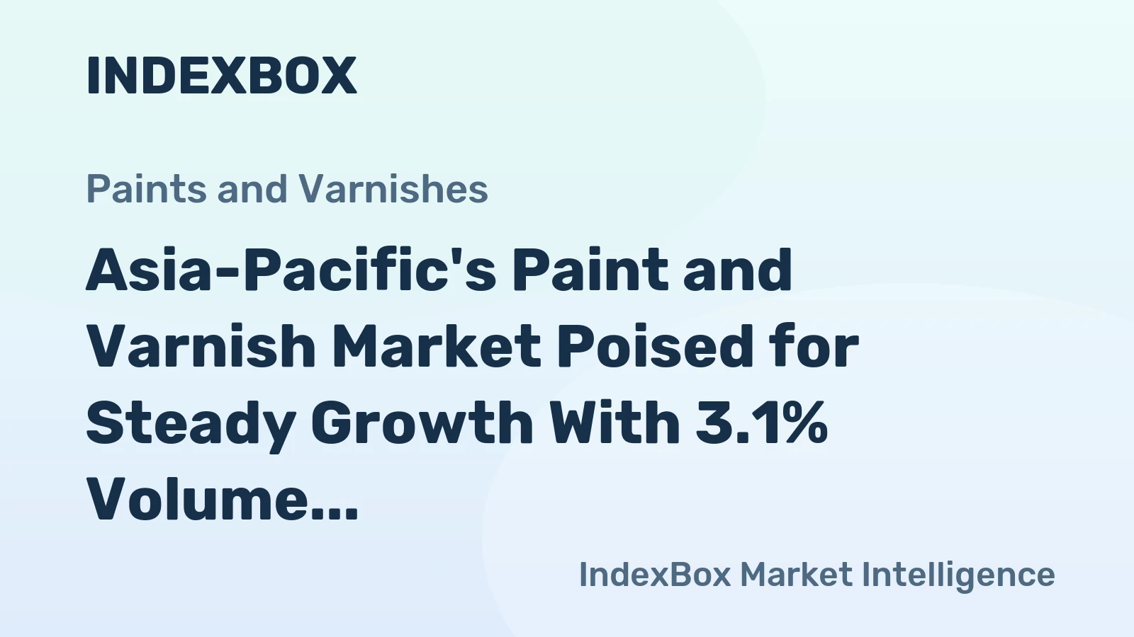 Asia-Pacific's Paint and Varnish Market Poised for Steady Growth With 3.1% Volume CAGR Through 2035