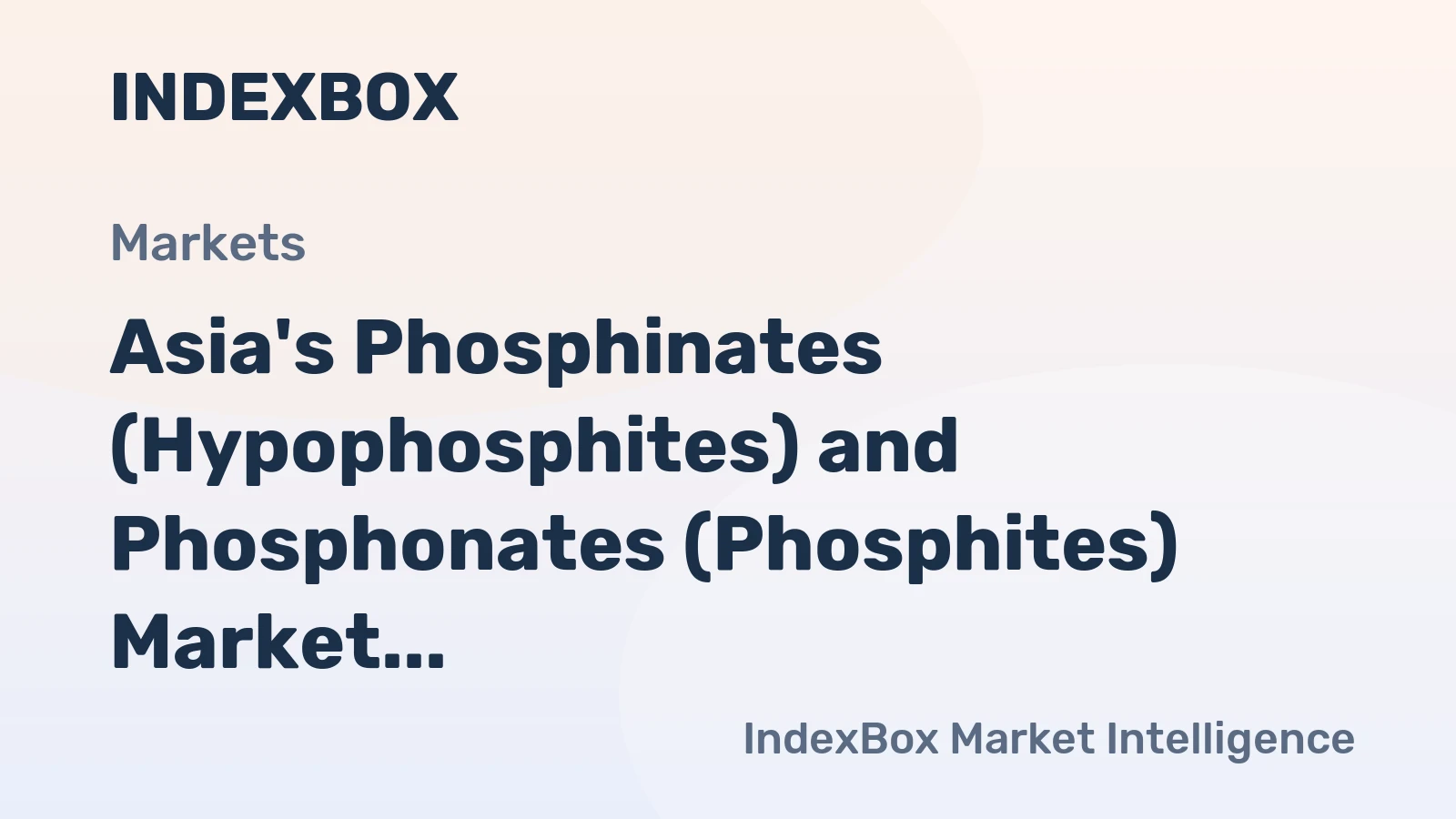 Asia's Phosphinates (Hypophosphites) and Phosphonates (Phosphites) Market to Witness Marginal Growth with +0.5% CAGR from 2024 to 2035
