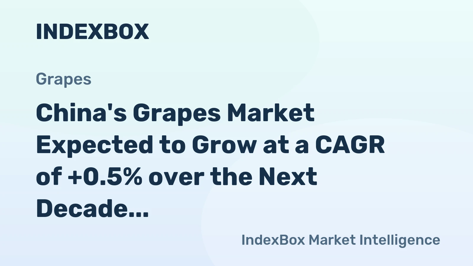 China's Grapes Market Expected to Grow at a CAGR of +0.5% over the Next Decade