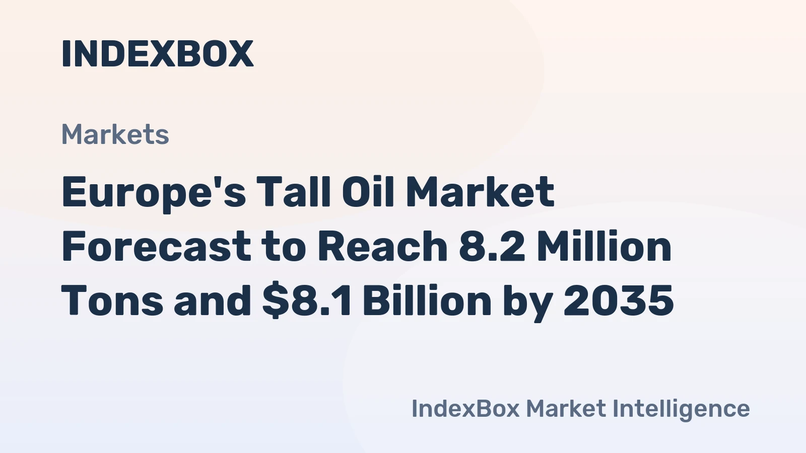 Europe's Tall Oil Market Forecast to Reach 8.2 Million Tons and $8.1 Billion by 2035