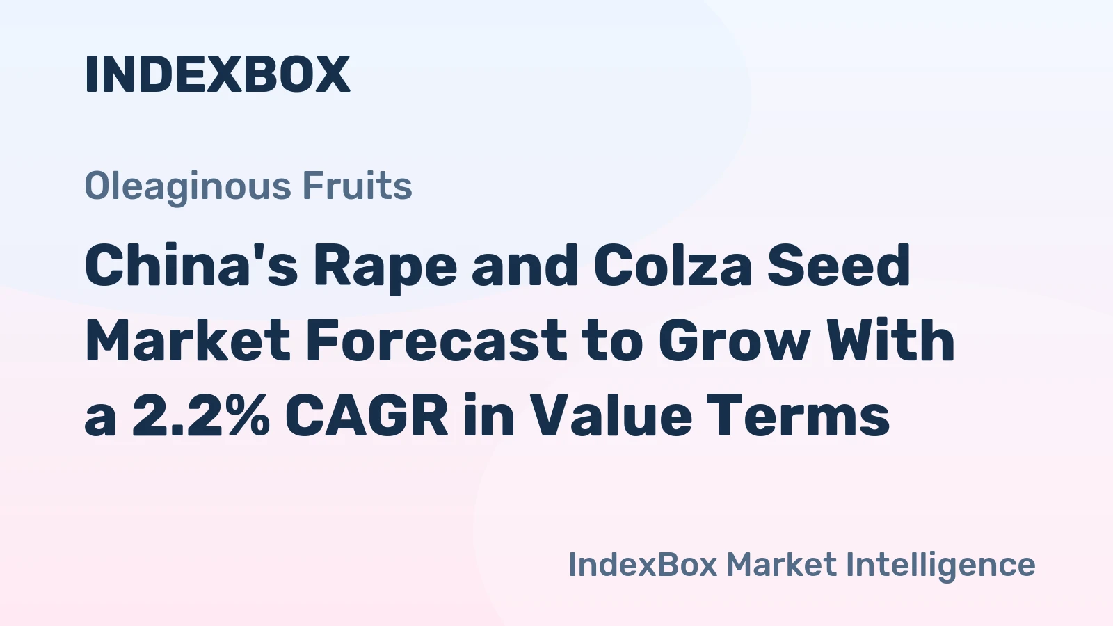 China's Rape and Colza Seed Market Forecast to Grow With a 2.2% CAGR in Value Terms