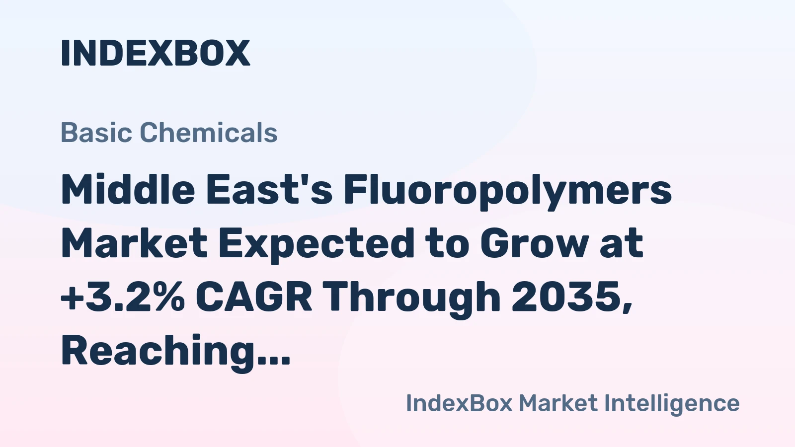 Middle East's Fluoropolymers Market Expected to Grow at +3.2% CAGR Through 2035, Reaching 58K Tons