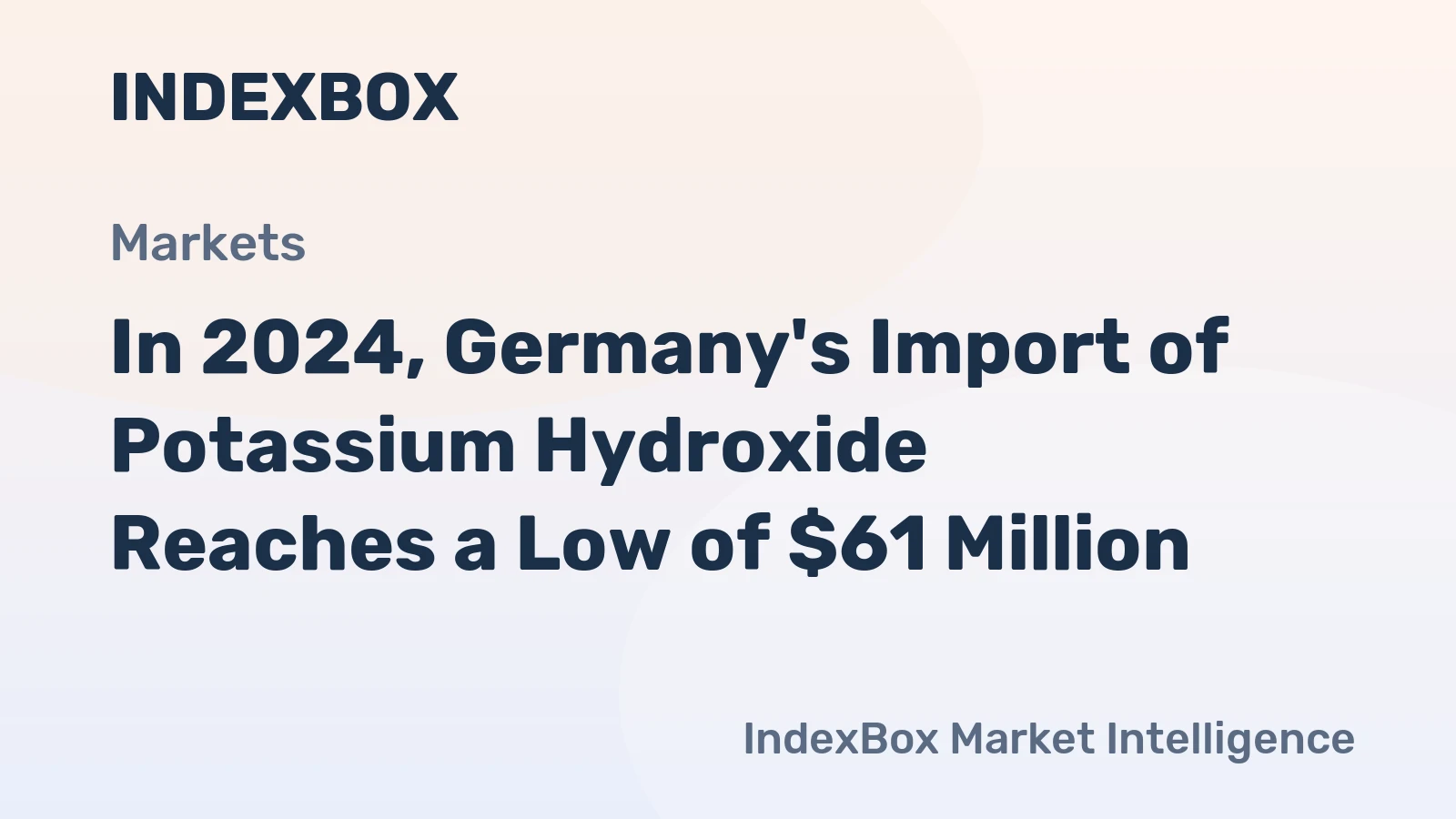 In 2024, Germany's Import of Potassium Hydroxide Reaches a Low of $61 Million