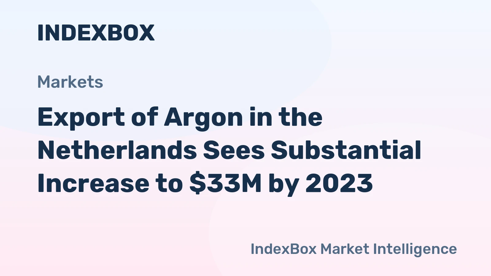 Export of Argon in the Netherlands Sees Substantial Increase to $33M by 2023