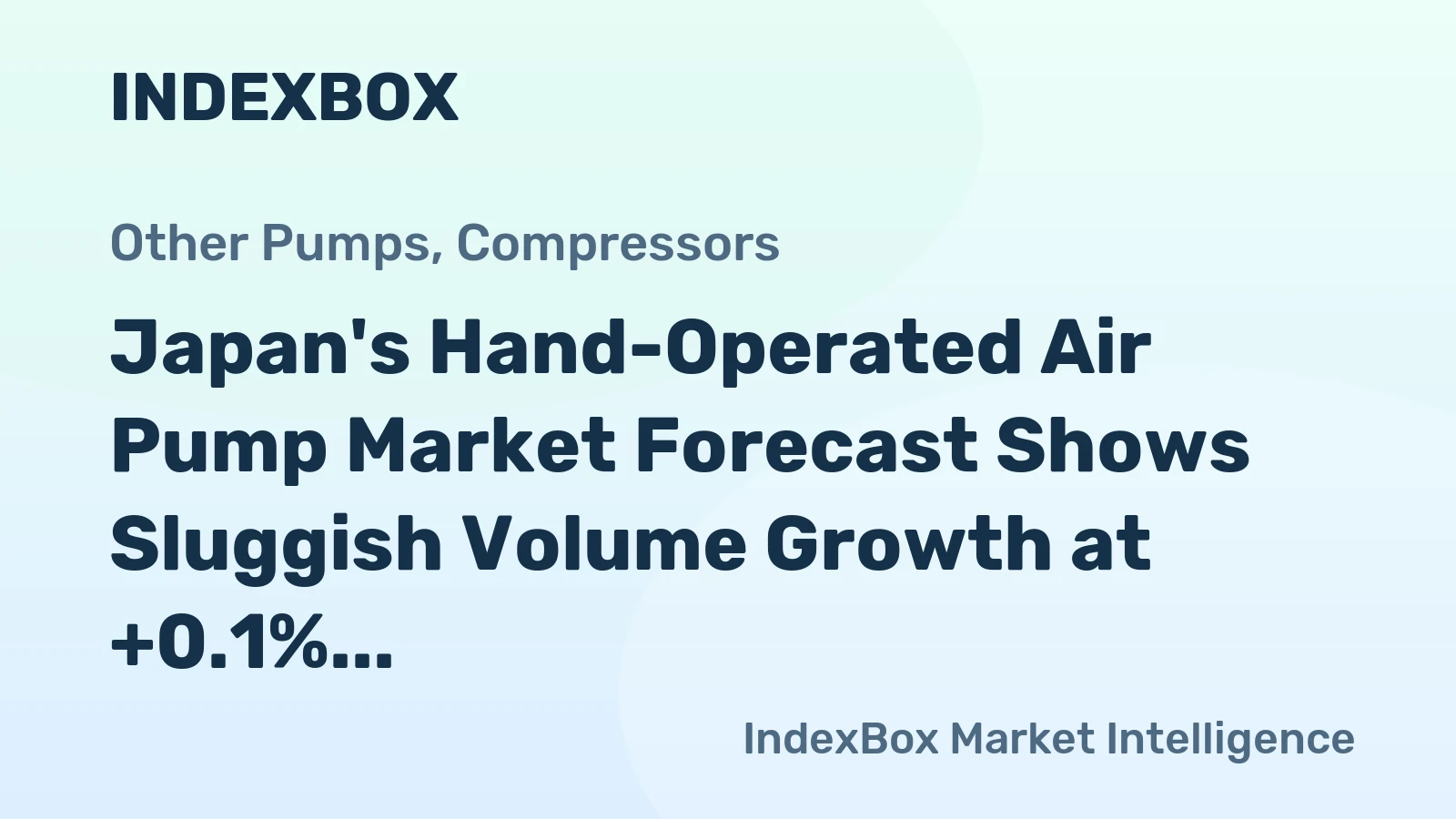 Japan's Hand-Operated Air Pump Market Forecast Shows Sluggish Volume Growth at +0.1% CAGR Through 2035