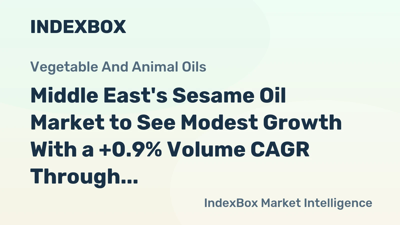 Middle East's Sesame Oil Market to See Modest Growth With a +0.9% Volume CAGR Through 2035