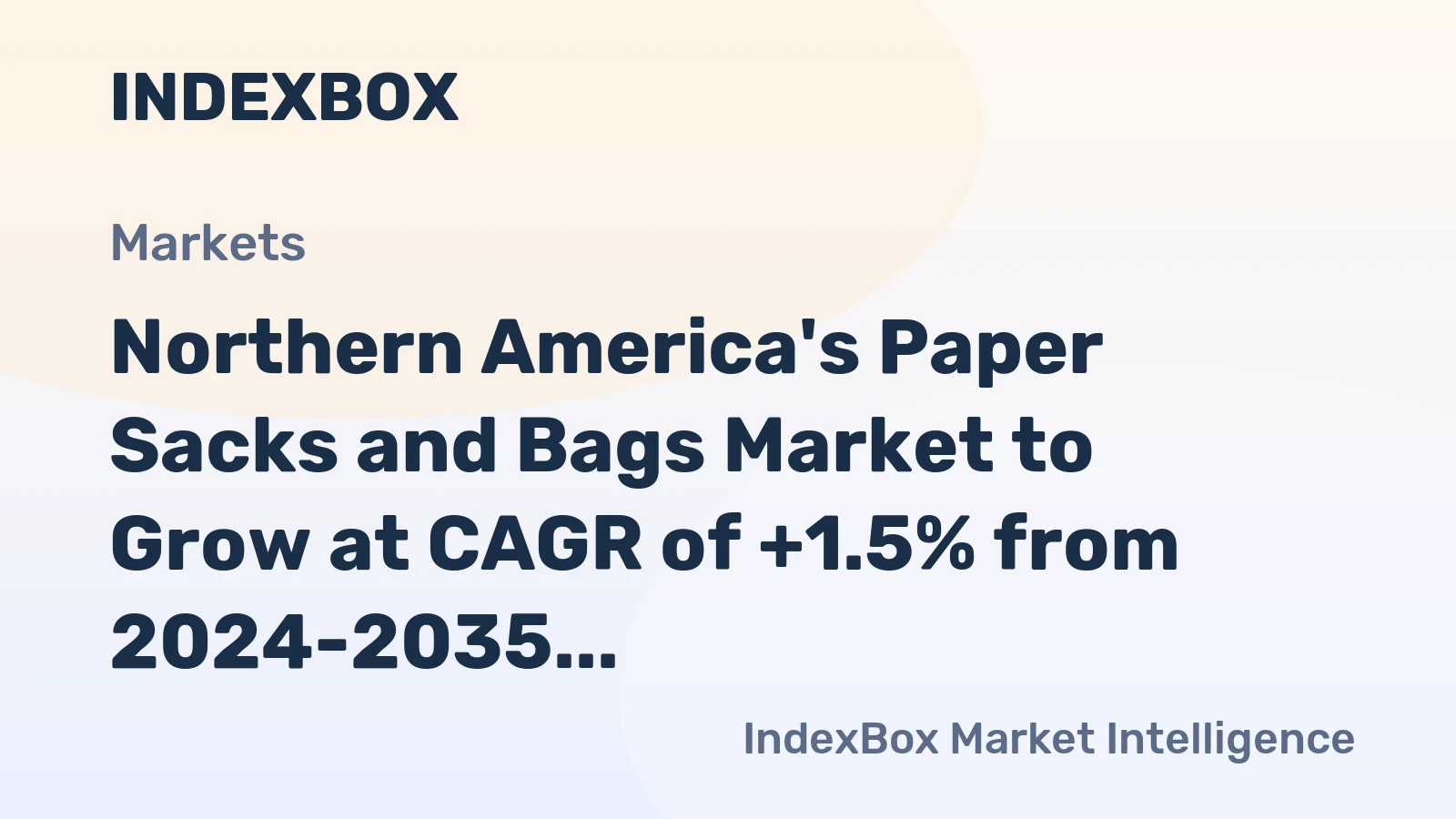 Northern America's Paper Sacks and Bags Market to Grow at CAGR of +1.5% from 2024-2035, Reaching 62M tons