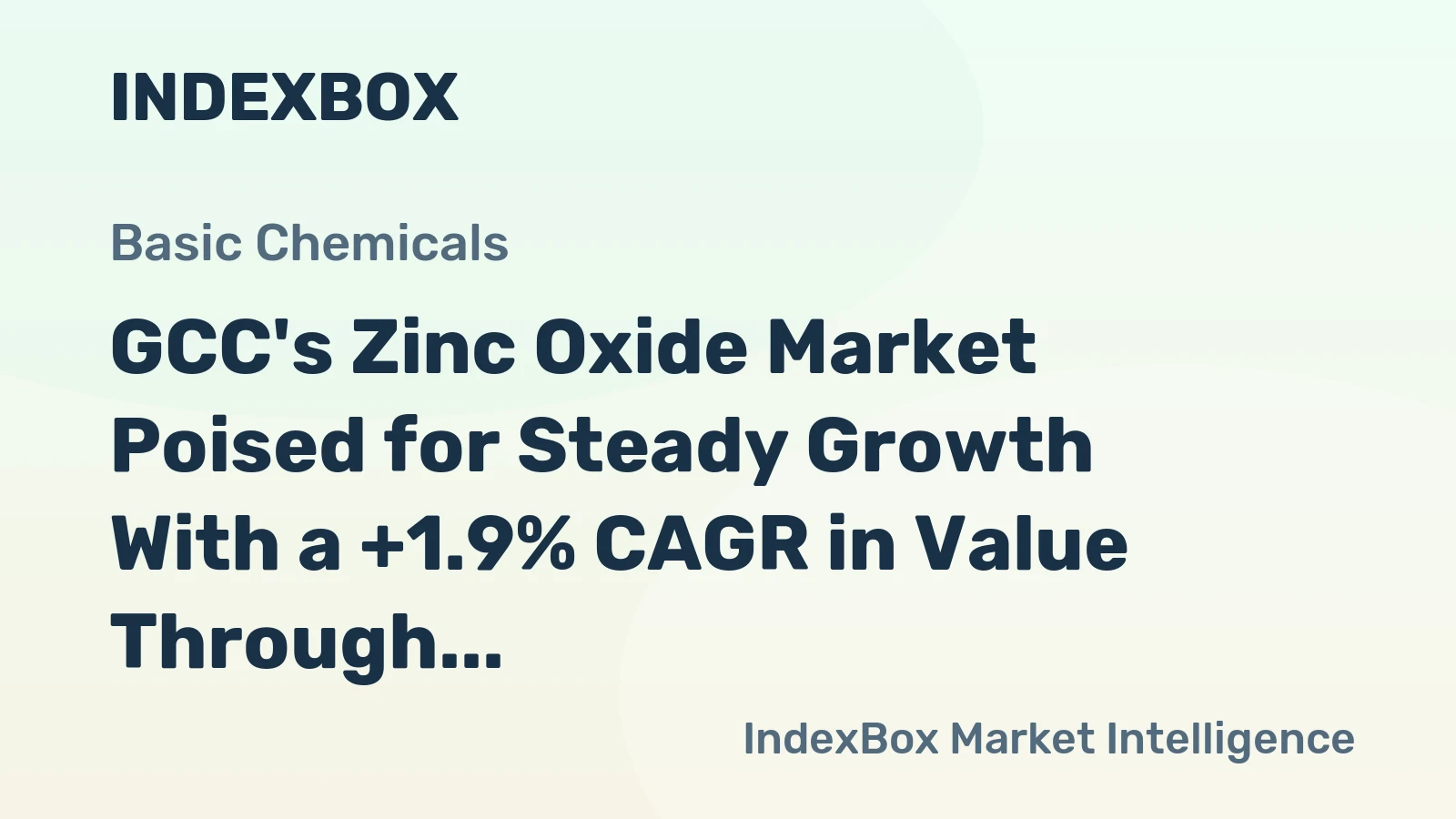 GCC's Zinc Oxide Market Poised for Steady Growth With a +1.9% CAGR in Value Through 2035