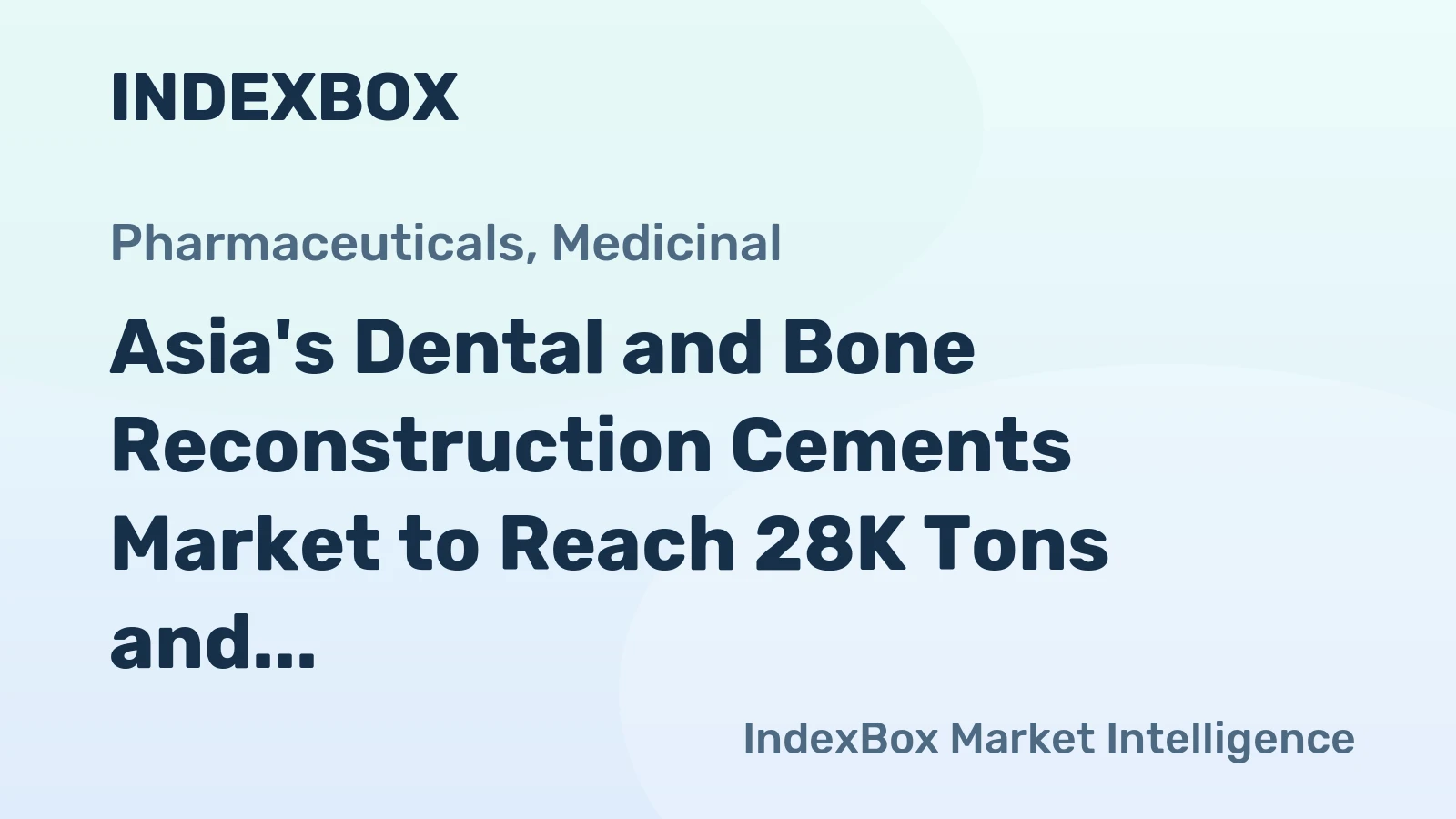Asia's Dental and Bone Reconstruction Cements Market to Reach 28K Tons and $2.3B by 2035