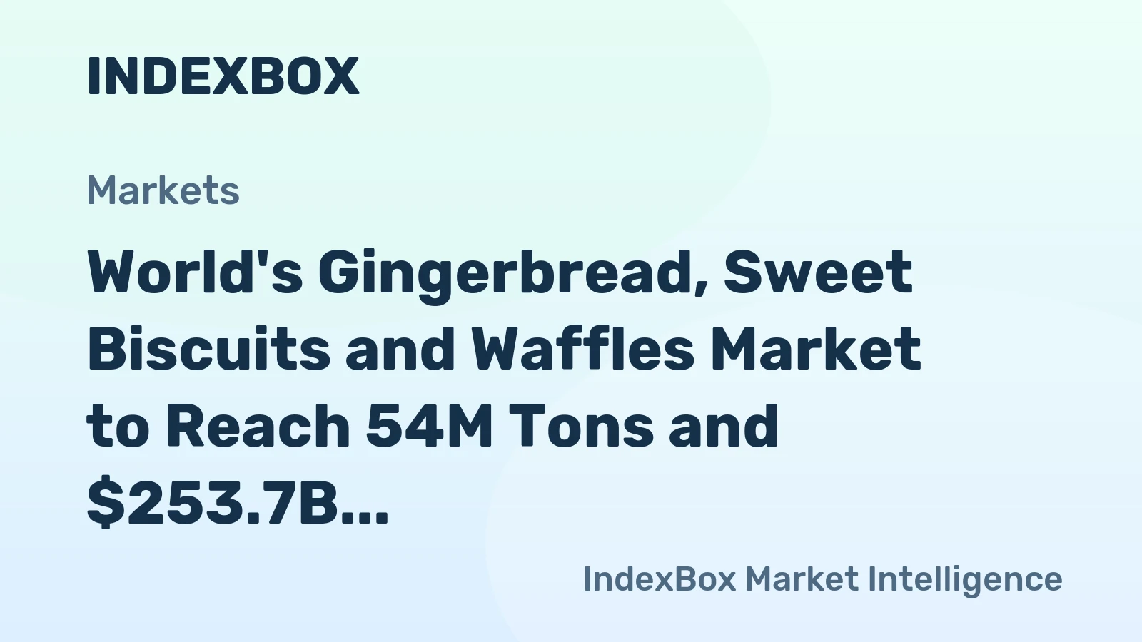 World's Gingerbread, Sweet Biscuits and Waffles Market to Reach 54M Tons and $253.7B by 2035