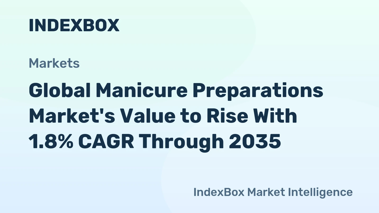 Global Manicure Preparations Market's Value to Rise With 1.8% CAGR Through 2035