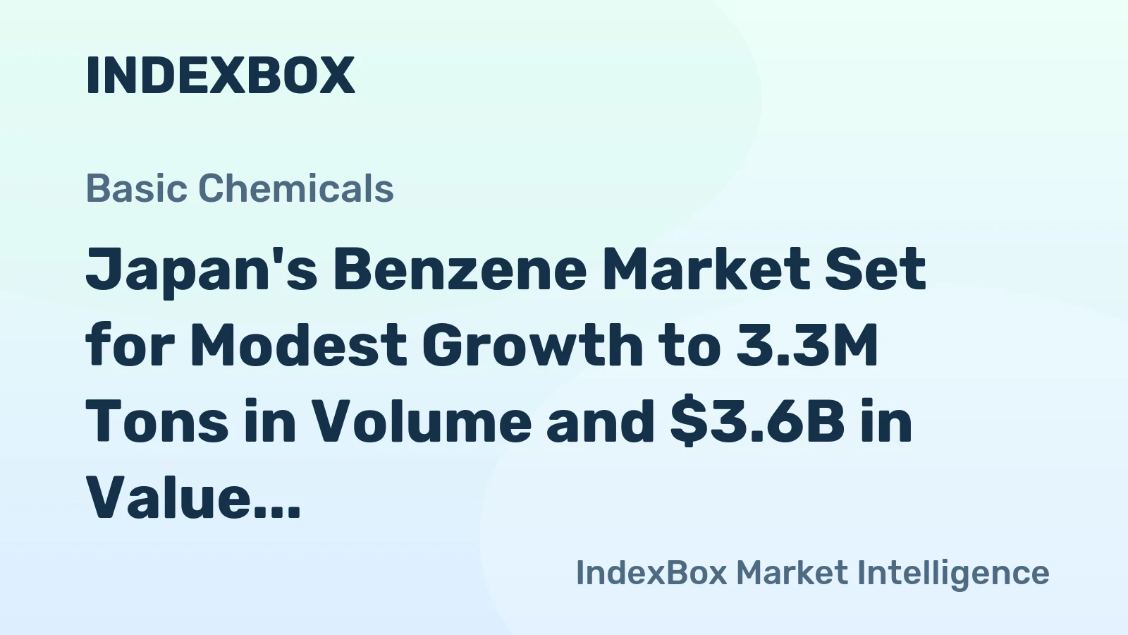 Japan's Benzene Market Set for Modest Growth to 3.3M Tons in Volume and $3.6B in Value by 2035