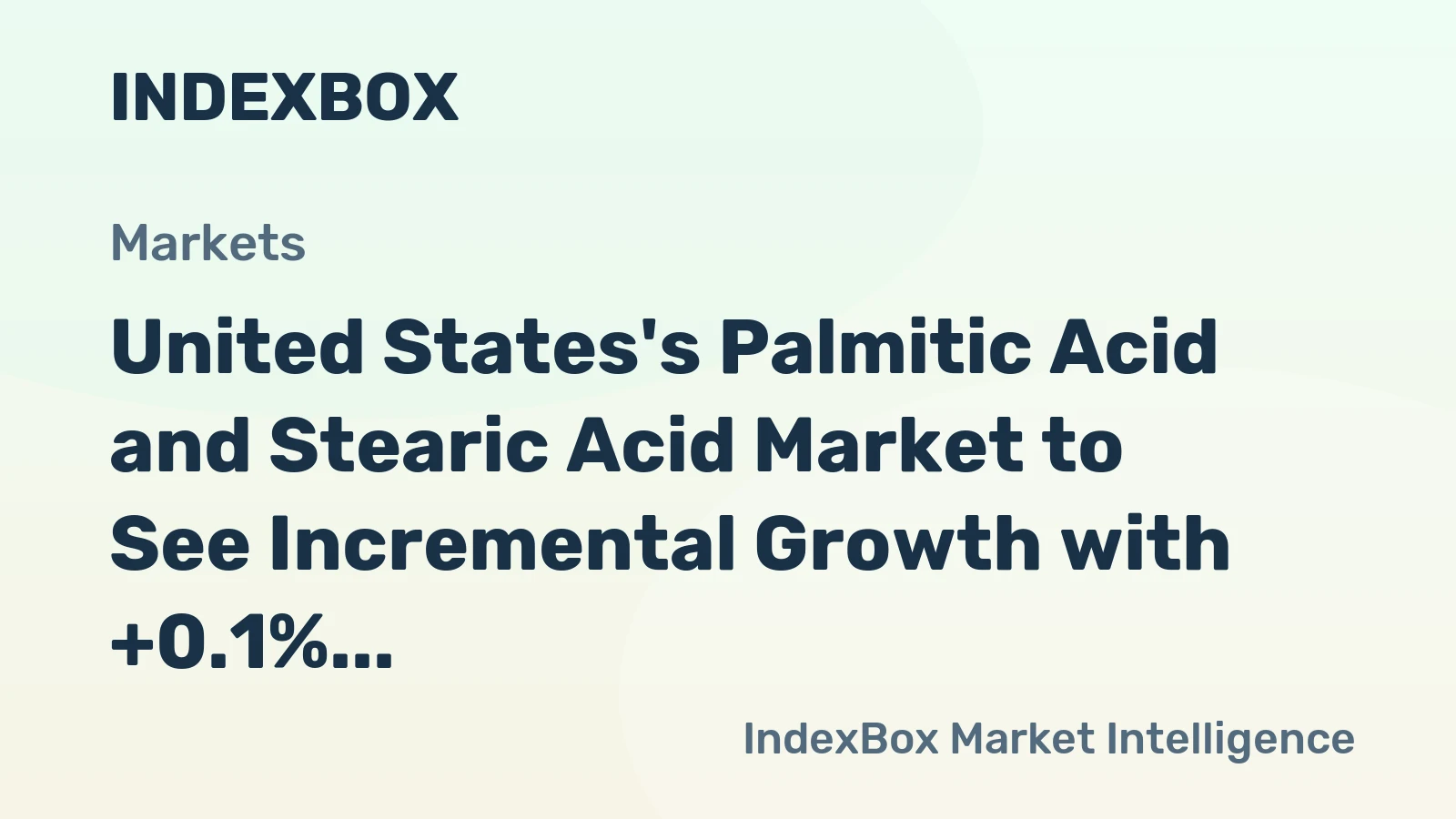 United States's Palmitic Acid and Stearic Acid Market to See Incremental Growth with +0.1% CAGR Through 2035