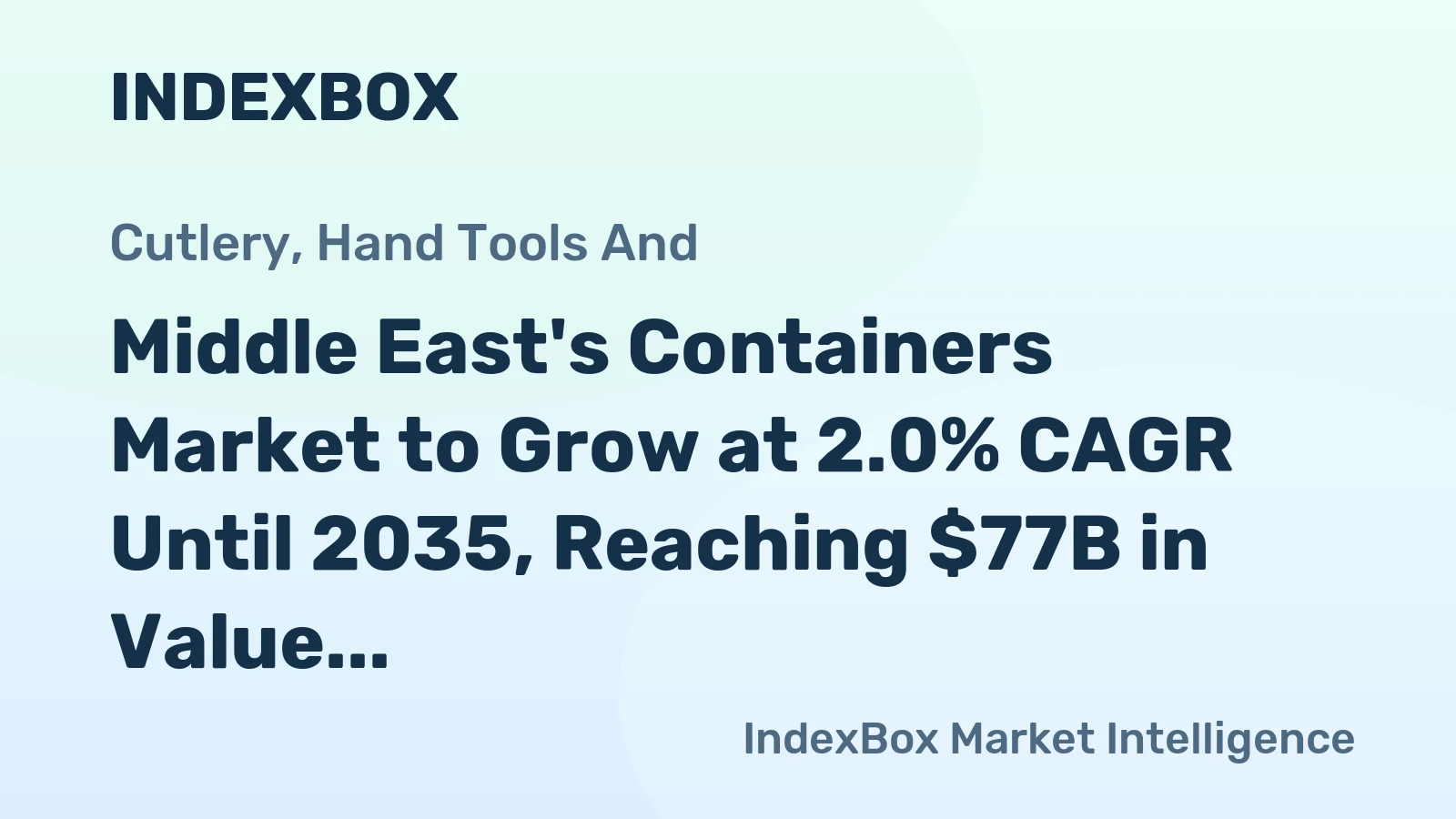 Middle East's Containers Market to Grow at 2.0% CAGR Until 2035, Reaching $77B in Value