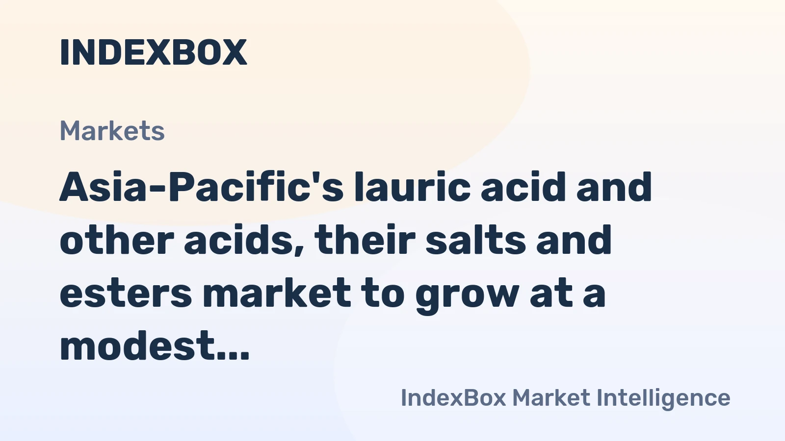 Asia-Pacific's lauric acid and other acids, their salts and esters market to grow at a modest 0.8% CAGR, reaching 1.3M tons by 2035.