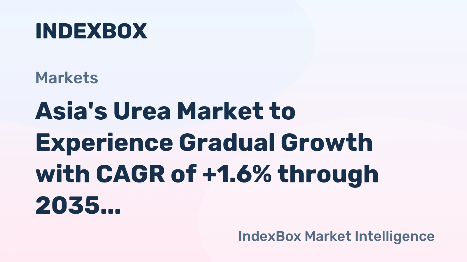 Asia's Urea Market to Experience Gradual Growth with CAGR of +1.6% through 2035, Reaching $64.4B