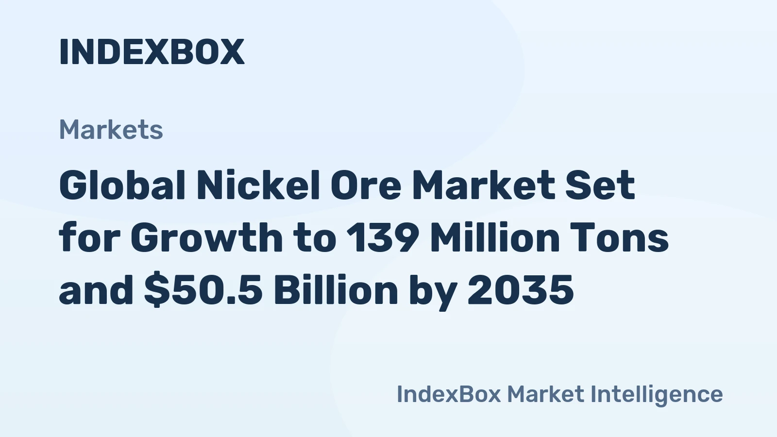 Global Nickel Ore Market Set for Growth to 139 Million Tons and $50.5 Billion by 2035