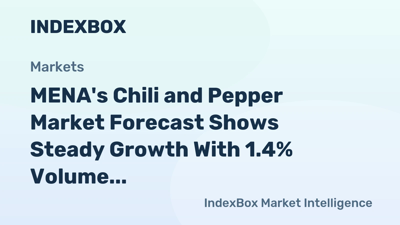 MENA's Chili and Pepper Market Forecast Shows Steady Growth With 1.4% Volume CAGR Through 2035
