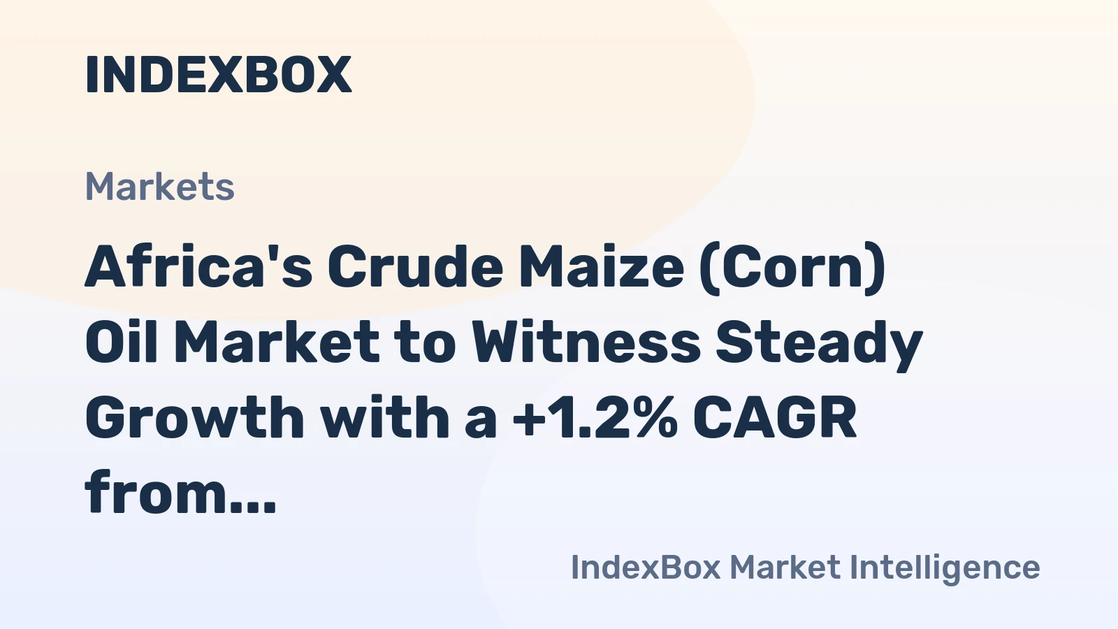 Africa's Crude Maize (Corn) Oil Market to Witness Steady Growth with a +1.2% CAGR from 2024-2035