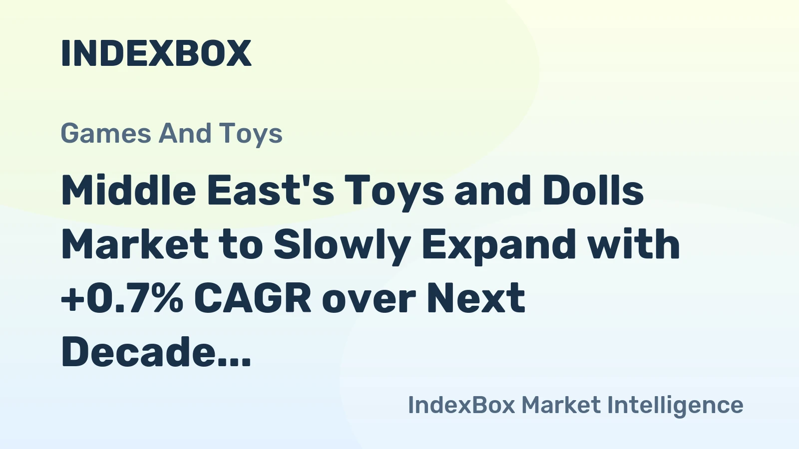 Middle East's Toys and Dolls Market to Slowly Expand with +0.7% CAGR over Next Decade