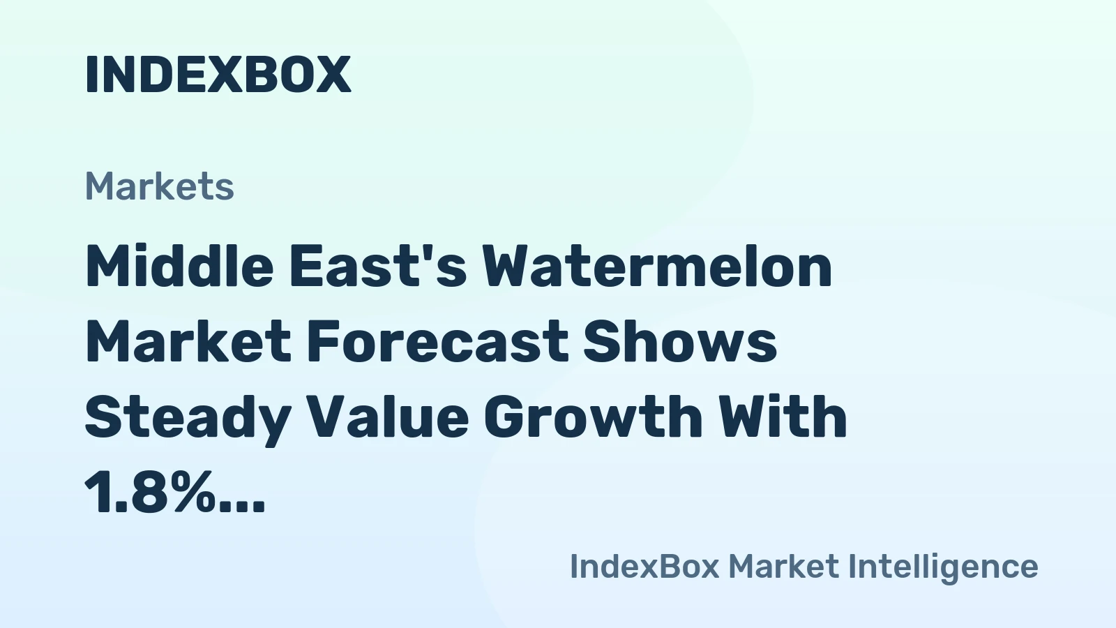 Middle East's Watermelon Market Forecast Shows Steady Value Growth With 1.8% CAGR