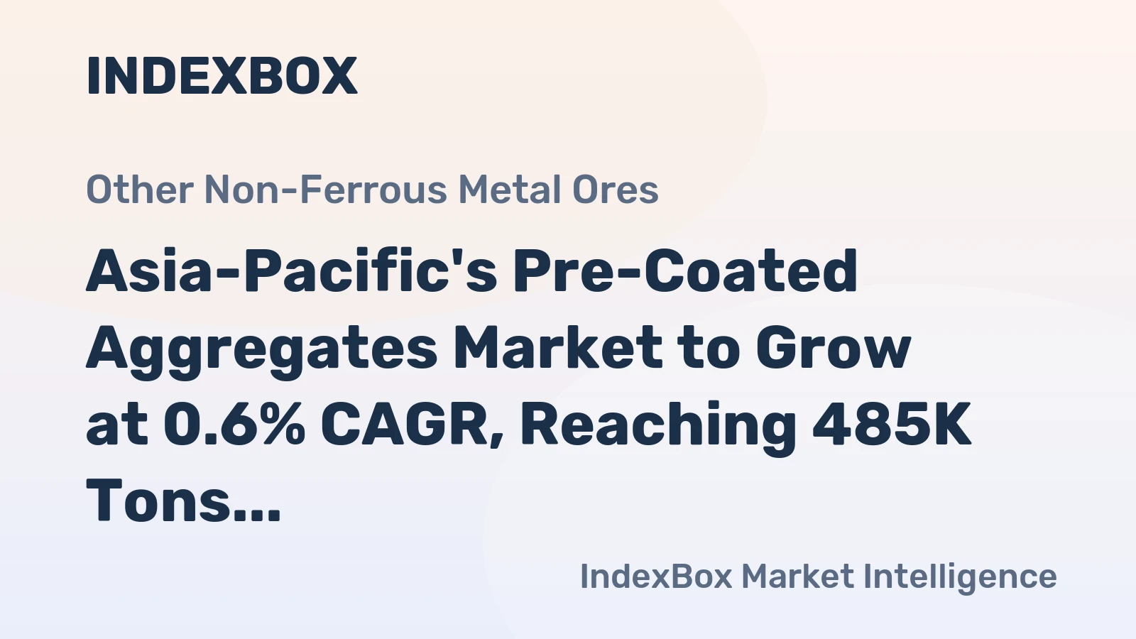 Asia-Pacific's Pre-Coated Aggregates Market to Grow at 0.6% CAGR, Reaching 485K Tons by 2035