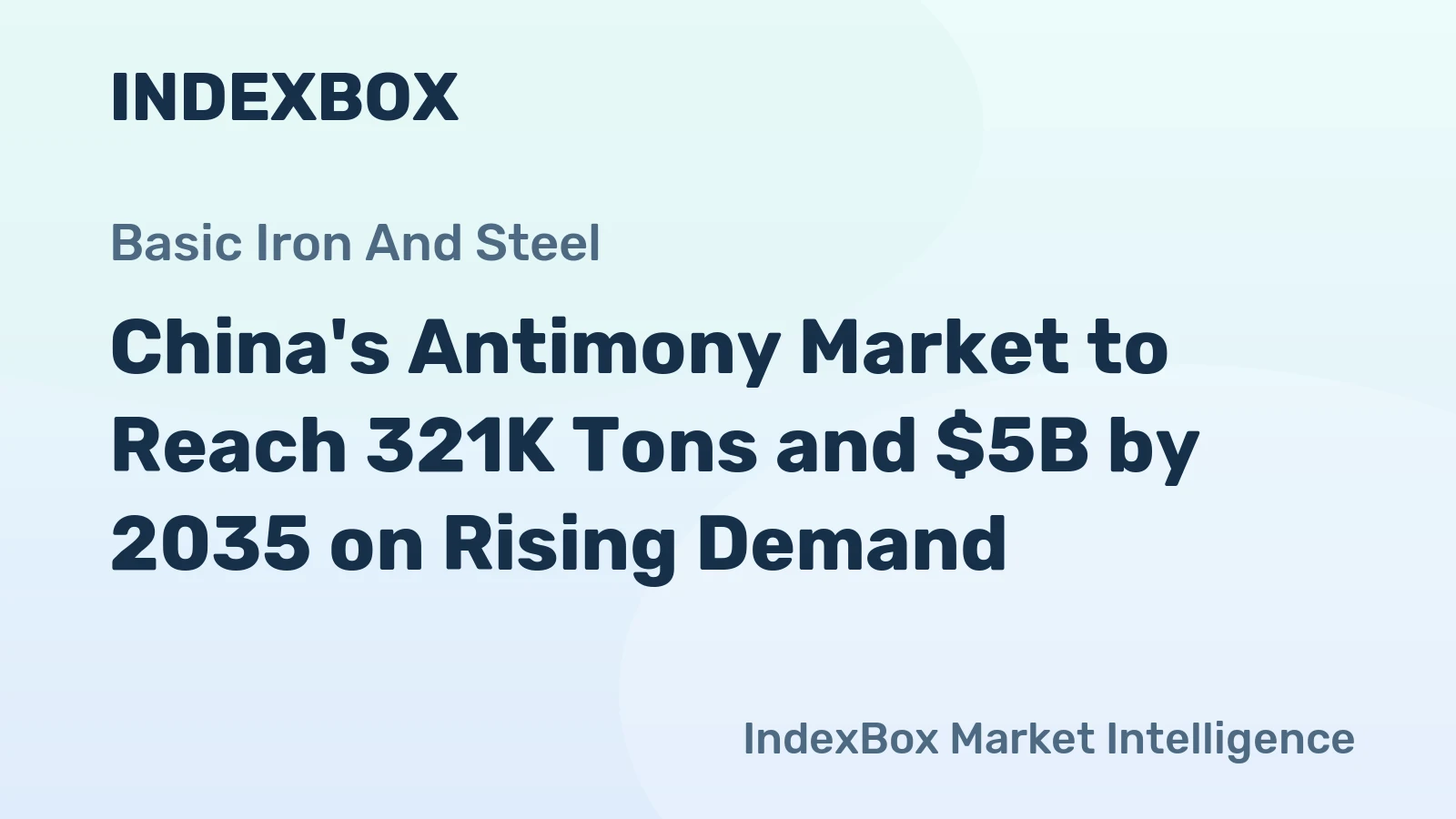 China's Antimony Market to Reach 321K Tons and $5B by 2035 on Rising Demand