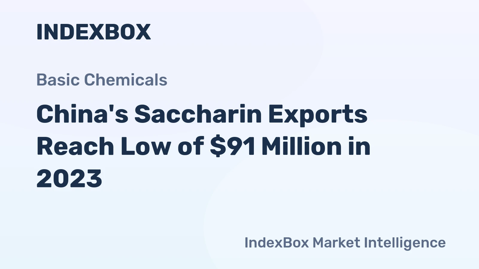 China's Saccharin Exports Reach Low of $91 Million in 2023