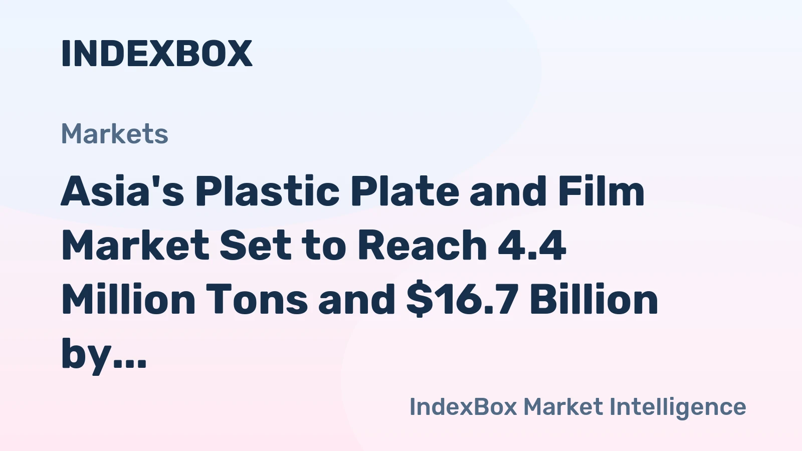 Asia's Plastic Plate and Film Market Set to Reach 4.4 Million Tons and $16.7 Billion by 2035