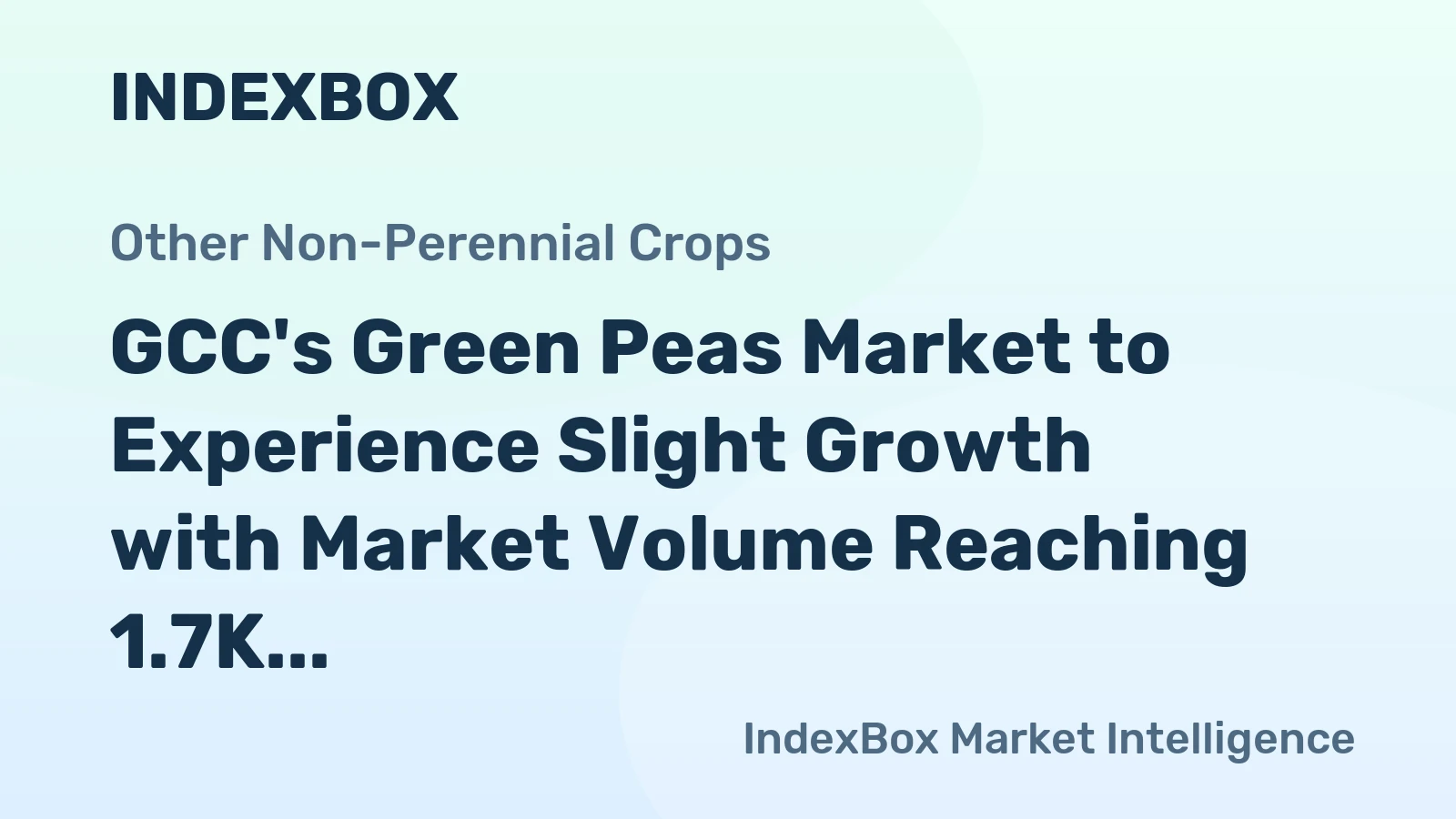 GCC's Green Peas Market to Experience Slight Growth with Market Volume Reaching 1.7K Tons and Value Reaching $2.8M by 2035