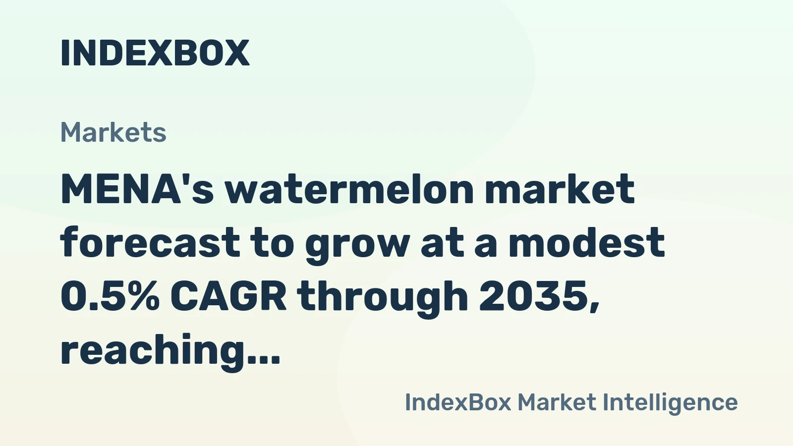 MENA's watermelon market forecast to grow at a modest 0.5% CAGR through 2035, reaching 11M tons, driven by rising regional demand.