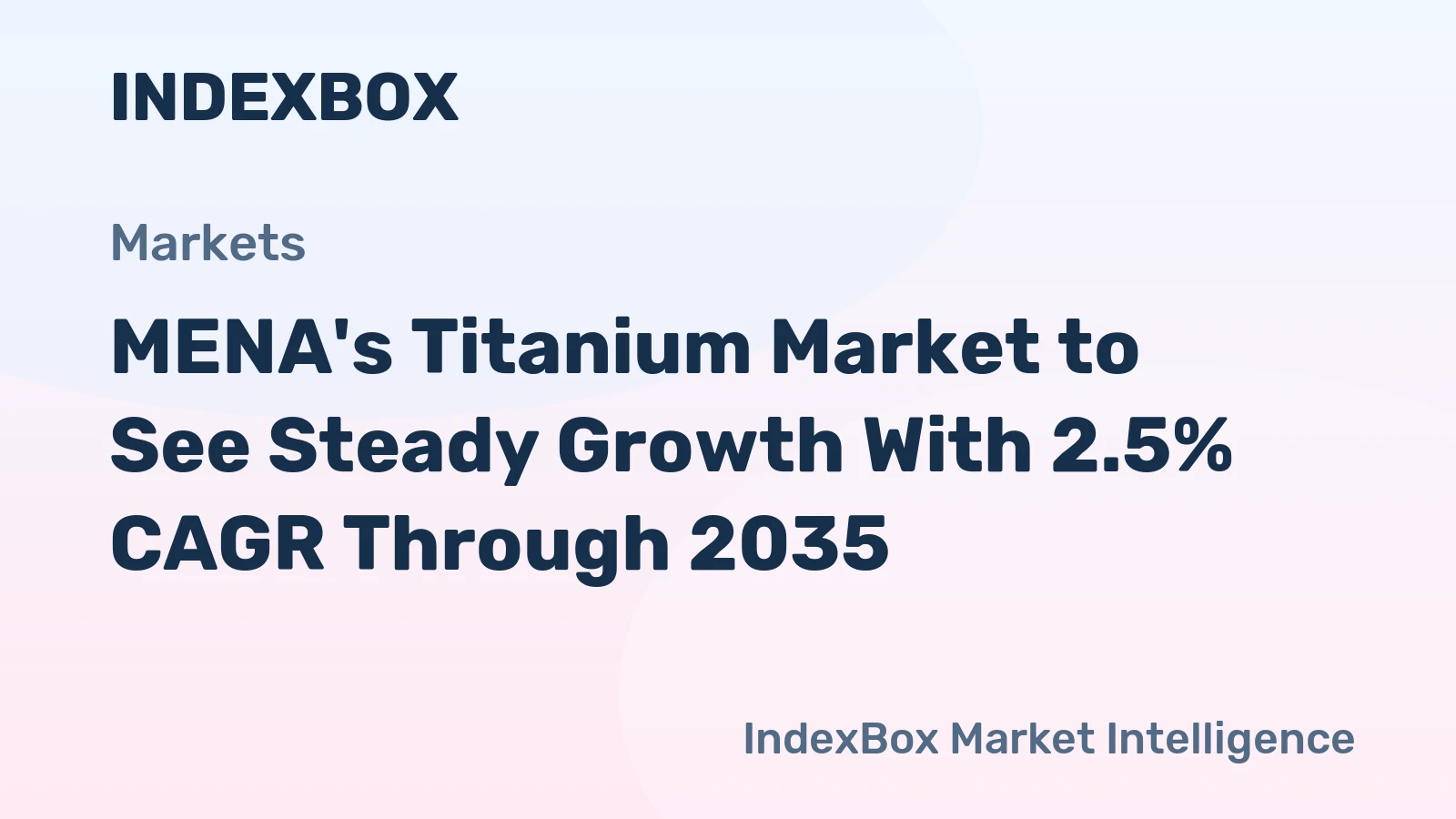 MENA's Titanium Market to See Steady Growth With 2.5% CAGR Through 2035