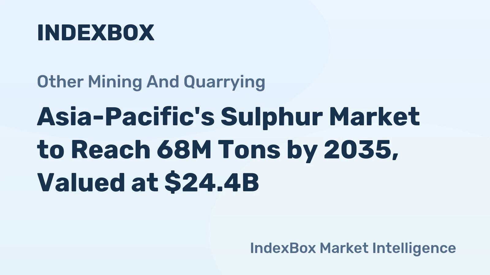 Asia-Pacific's Sulphur Market to Reach 68M Tons by 2035, Valued at $24.4B