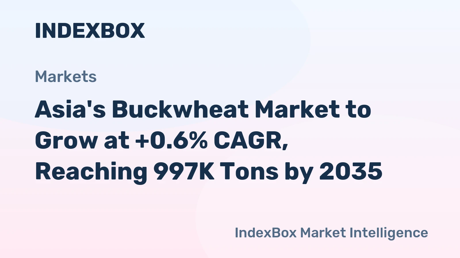 Asia's Buckwheat Market to Grow at +0.6% CAGR, Reaching 997K Tons by 2035