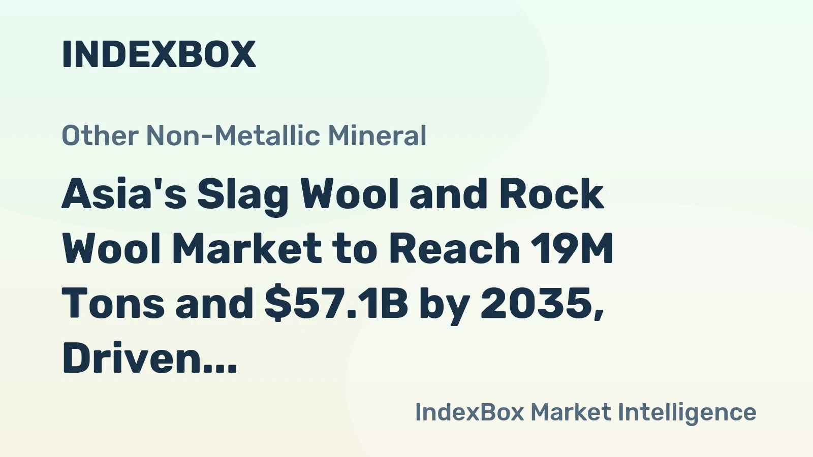 Asia's Slag Wool and Rock Wool Market to Reach 19M Tons and $57.1B by 2035, Driven by Increasing Demand