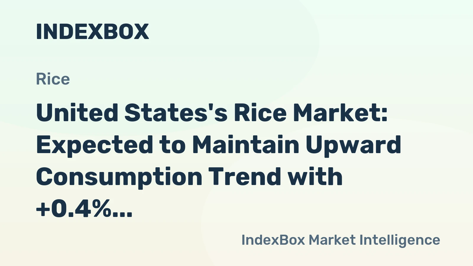 United States's Rice Market: Expected to Maintain Upward Consumption Trend with +0.4% CAGR