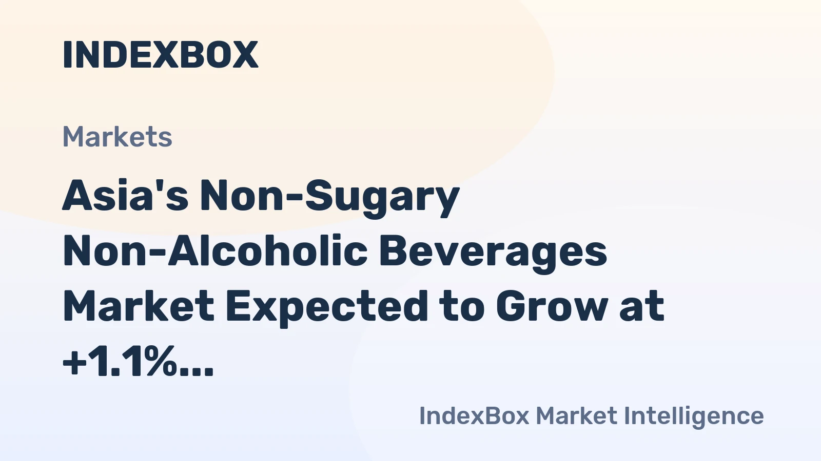 Asia's Non-Sugary Non-Alcoholic Beverages Market Expected to Grow at +1.1% CAGR until 2035