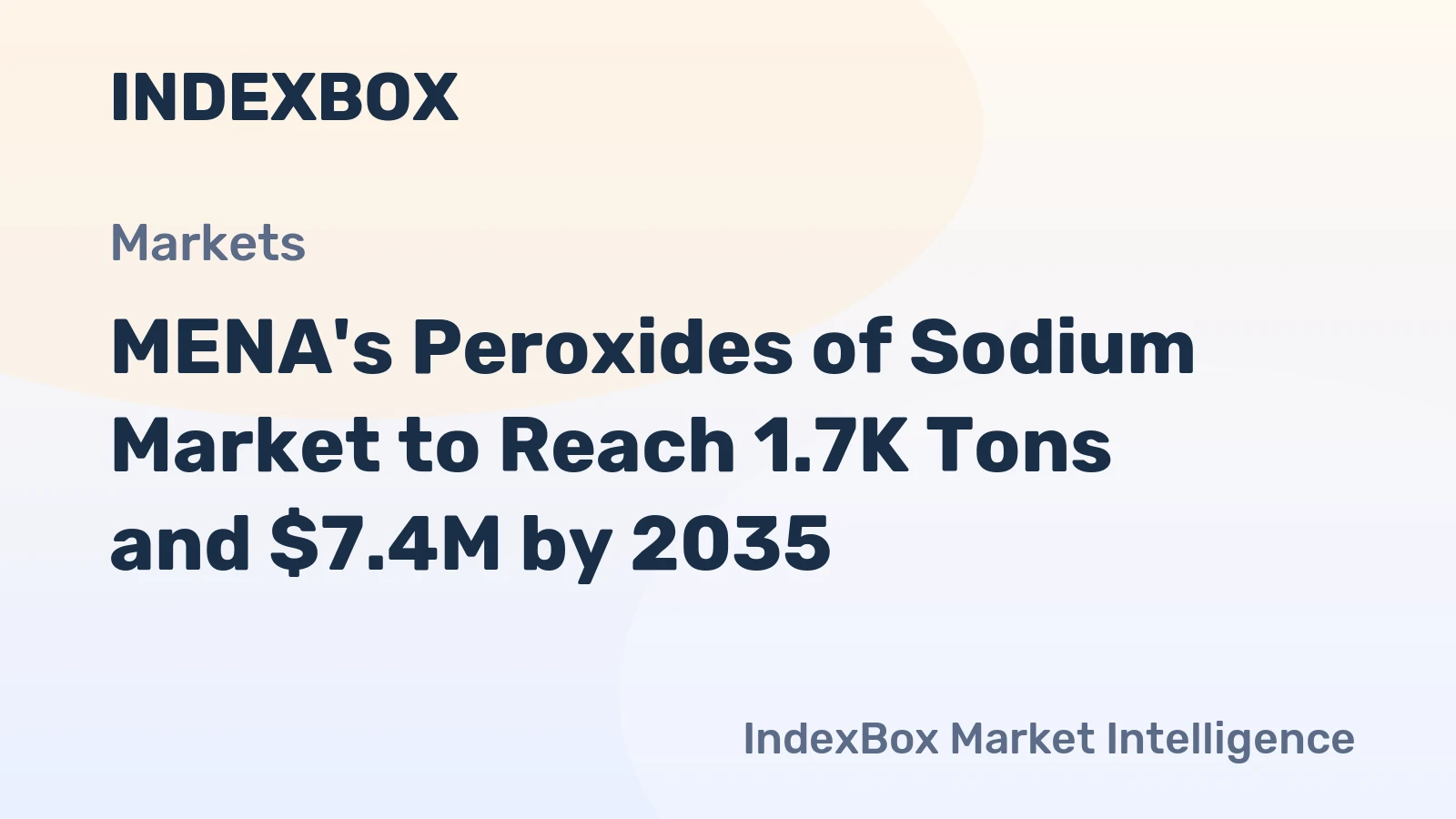 MENA's Peroxides of Sodium Market to Reach 1.7K Tons and $7.4M by 2035