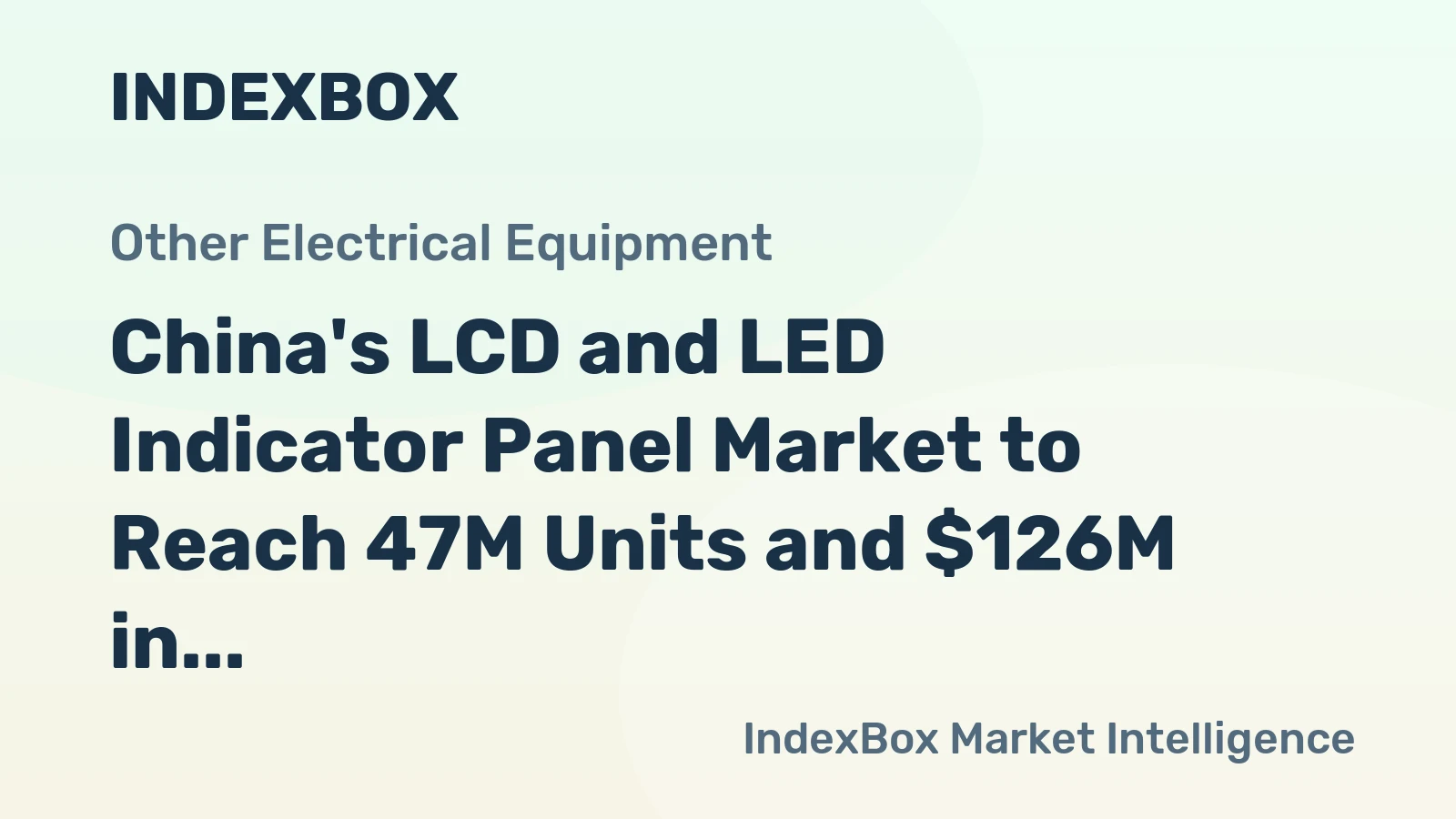 China's LCD and LED Indicator Panel Market to Reach 47M Units and $126M in Value by 2035