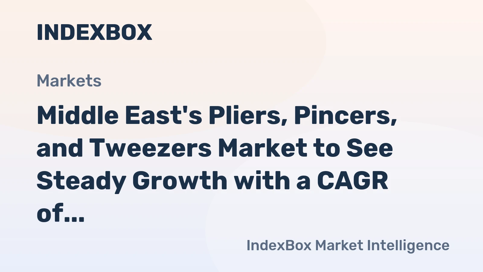 Middle East's Pliers, Pincers, and Tweezers Market to See Steady Growth with a CAGR of +1.1%