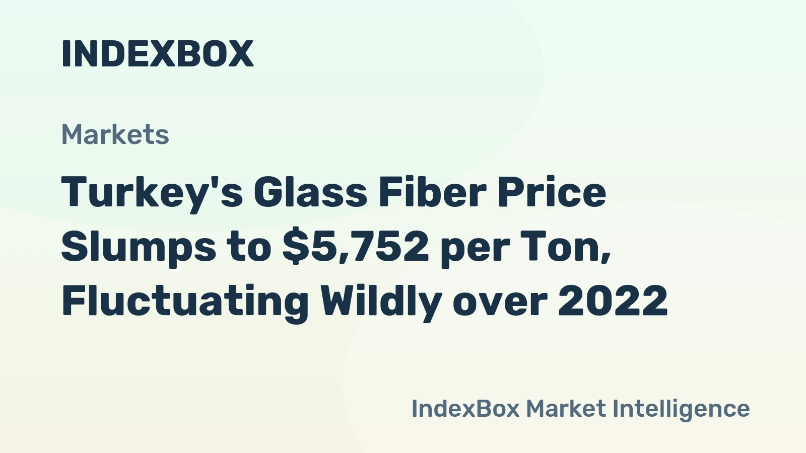 Turkey's Glass Fiber Price Slumps to $5,752 per Ton, Fluctuating Wildly over 2022