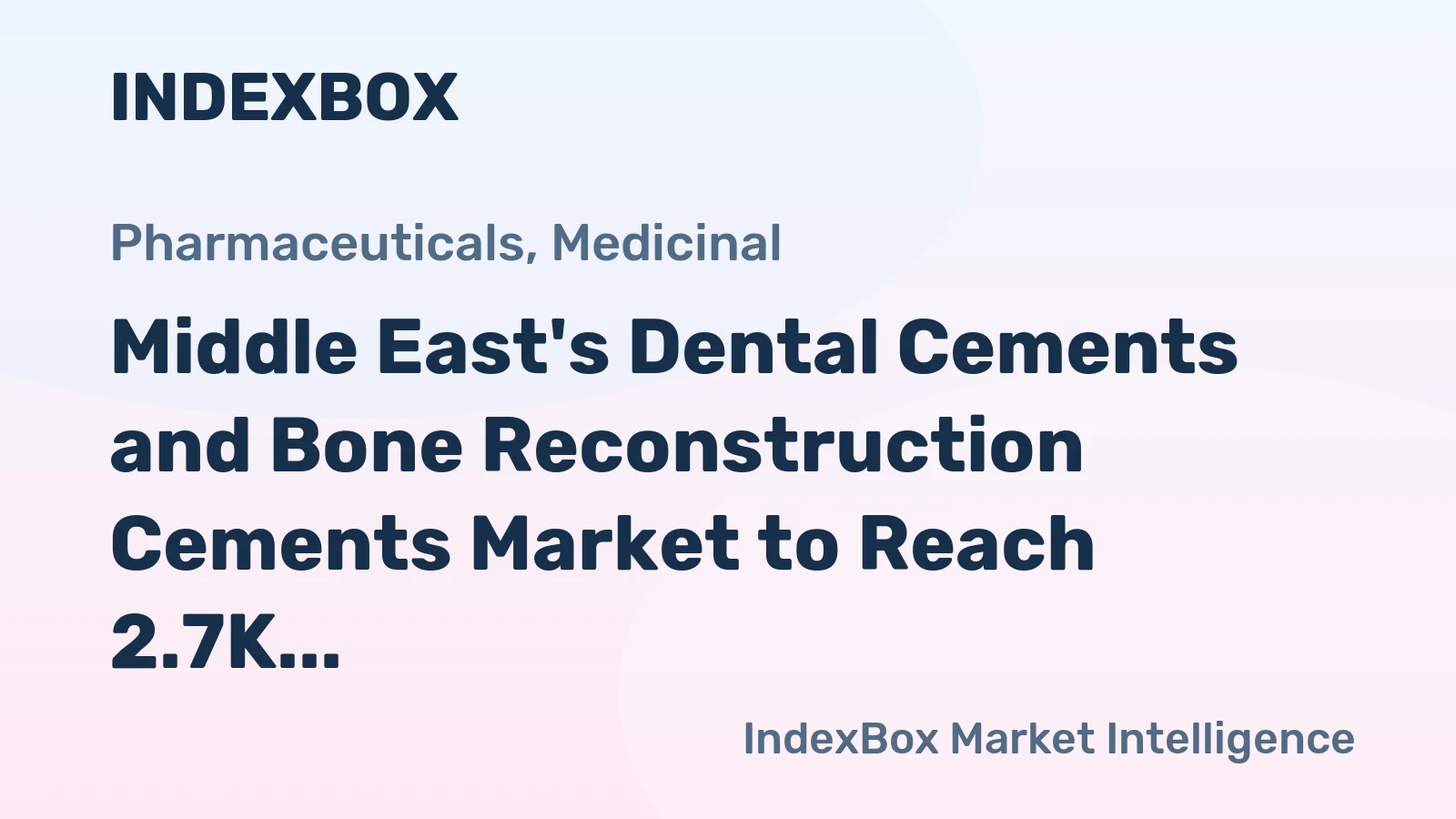 Middle East's Dental Cements and Bone Reconstruction Cements Market to Reach 2.7K tons and $465M by 2035