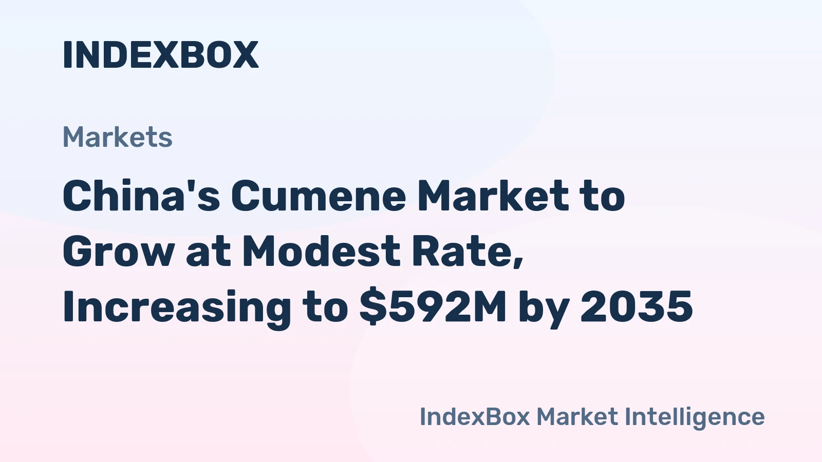 China's Cumene Market to Grow at Modest Rate, Increasing to $592M by 2035