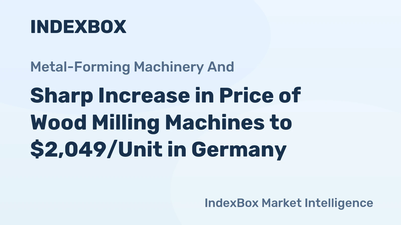 Sharp Increase in Price of Wood Milling Machines to $2,049/Unit in Germany