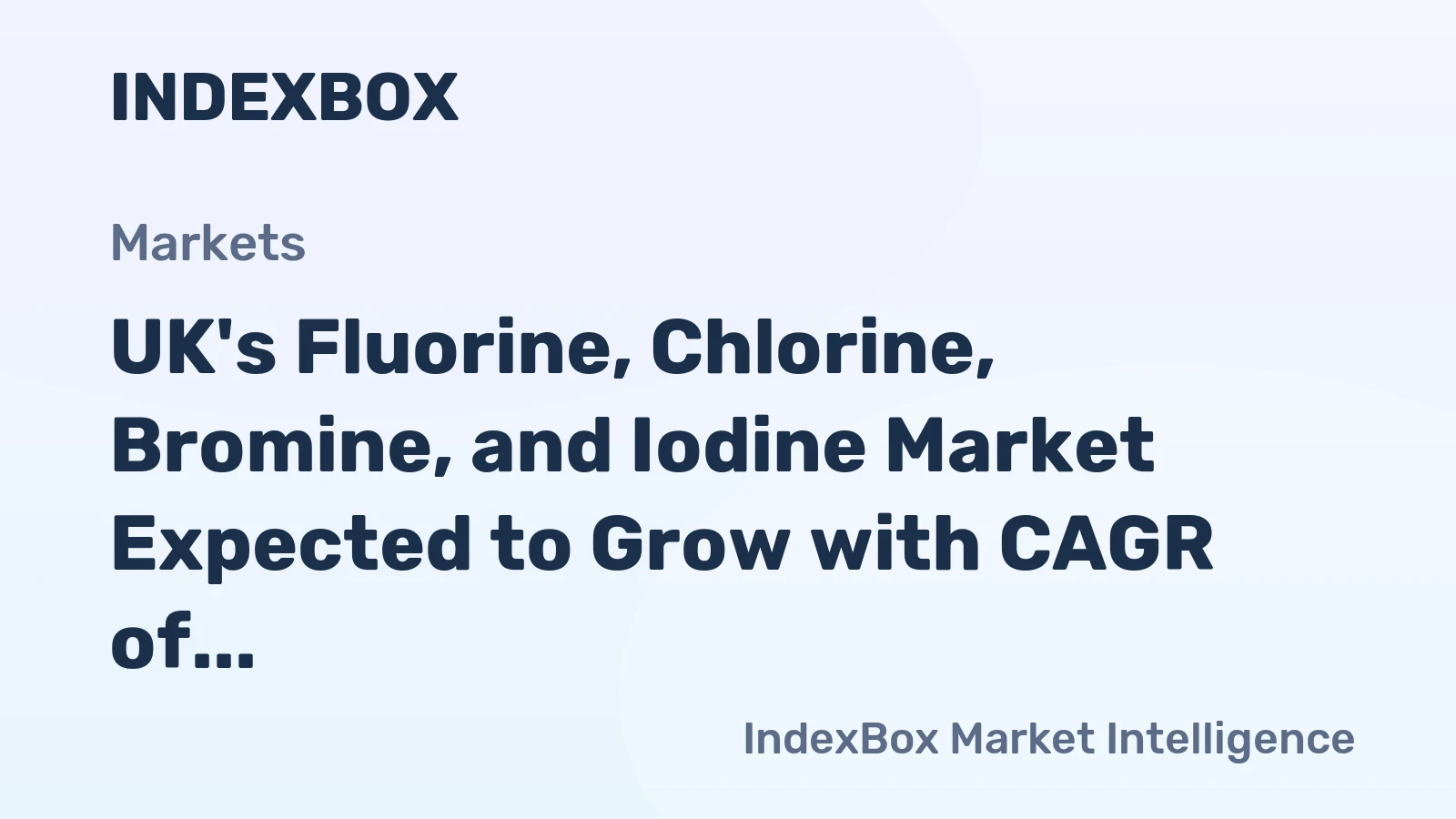 UK's Fluorine, Chlorine, Bromine, and Iodine Market Expected to Grow with CAGR of +3.9% by 2035