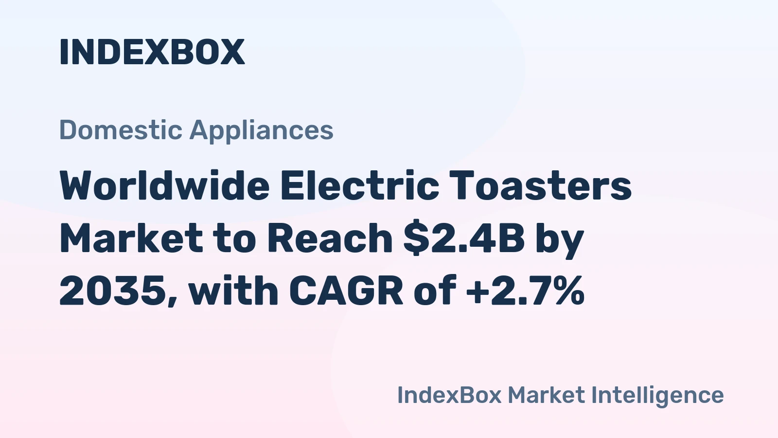 Worldwide Electric Toasters Market to Reach $2.4B by 2035, with CAGR of +2.7%