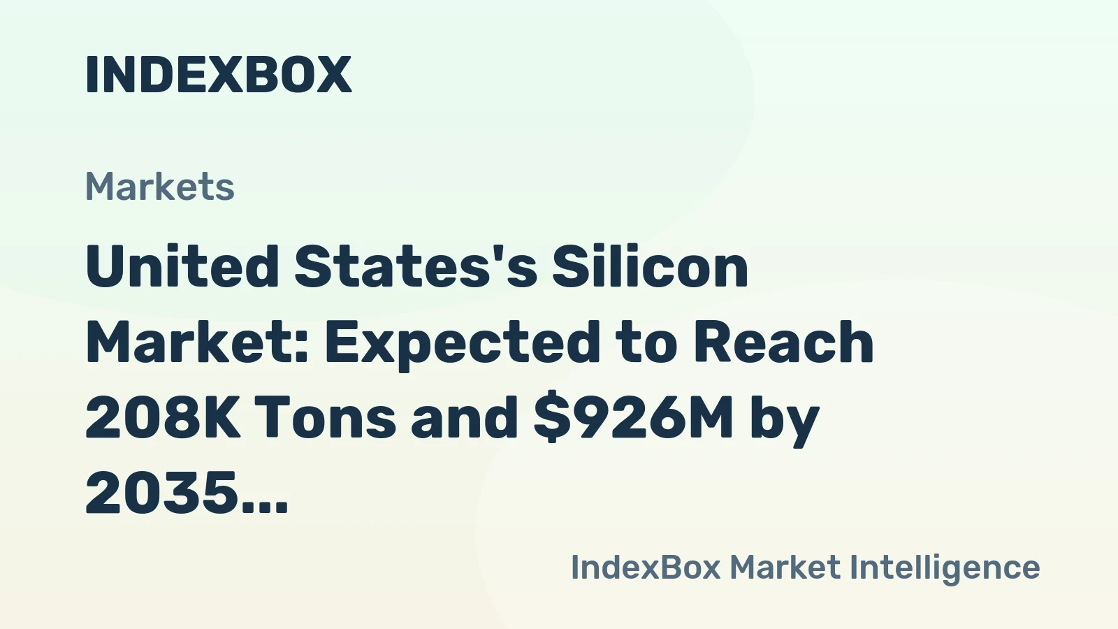 United States's Silicon Market: Expected to Reach 208K Tons and $926M by 2035