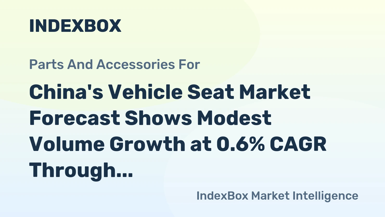 China's Vehicle Seat Market Forecast Shows Modest Volume Growth at 0.6% CAGR Through 2035