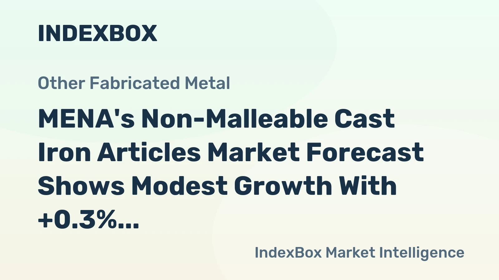 MENA's Non-Malleable Cast Iron Articles Market Forecast Shows Modest Growth With +0.3% Volume CAGR Through 2035